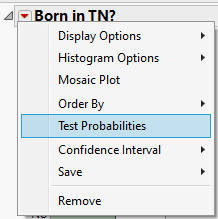 Confidence Interval and Hypothesis Test for a Proportion in JMP