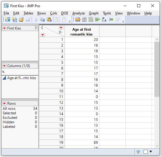Excluding Data From an Analysis in JMP