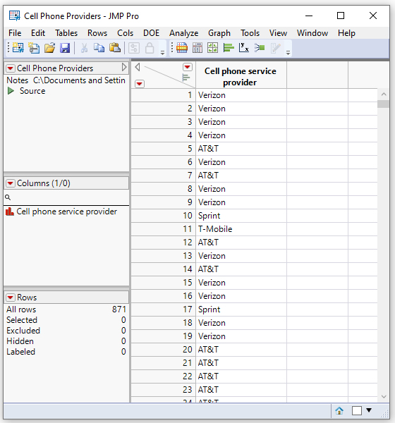 Pareto Chart with JMP