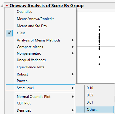 Two-Sample t Test in JMP